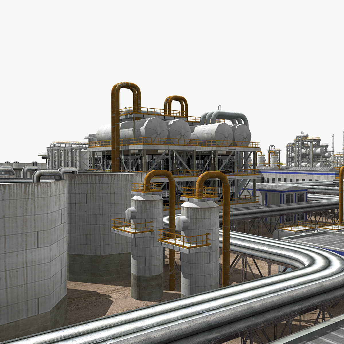 3d model chemical factory complex