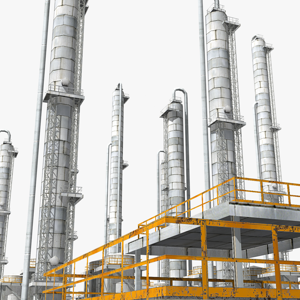 3d model chemical factory complex