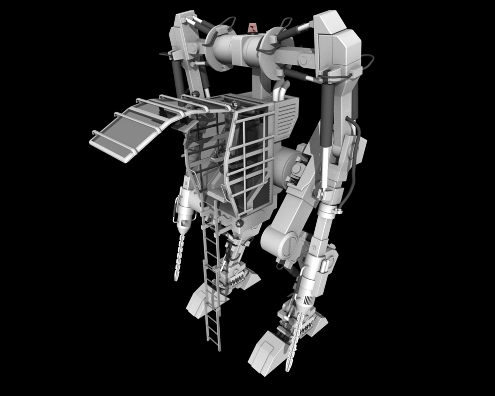 heavy utility mech obj