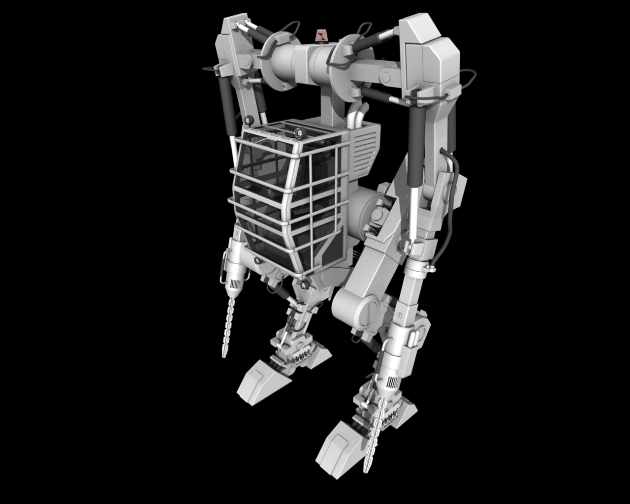 heavy utility mech obj