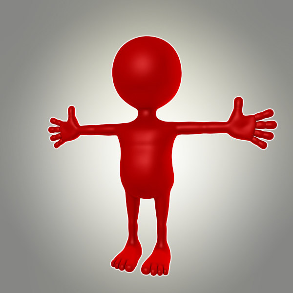 3d model of cartoon male dummy