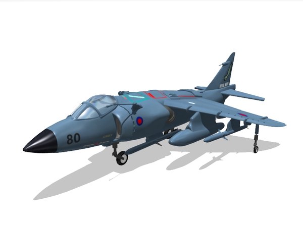 3d airplanes harrier fighter sea