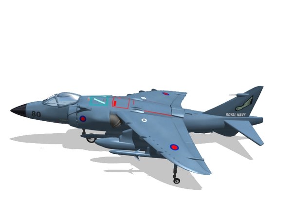 3d airplanes harrier fighter sea