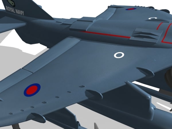 3d airplanes harrier fighter sea