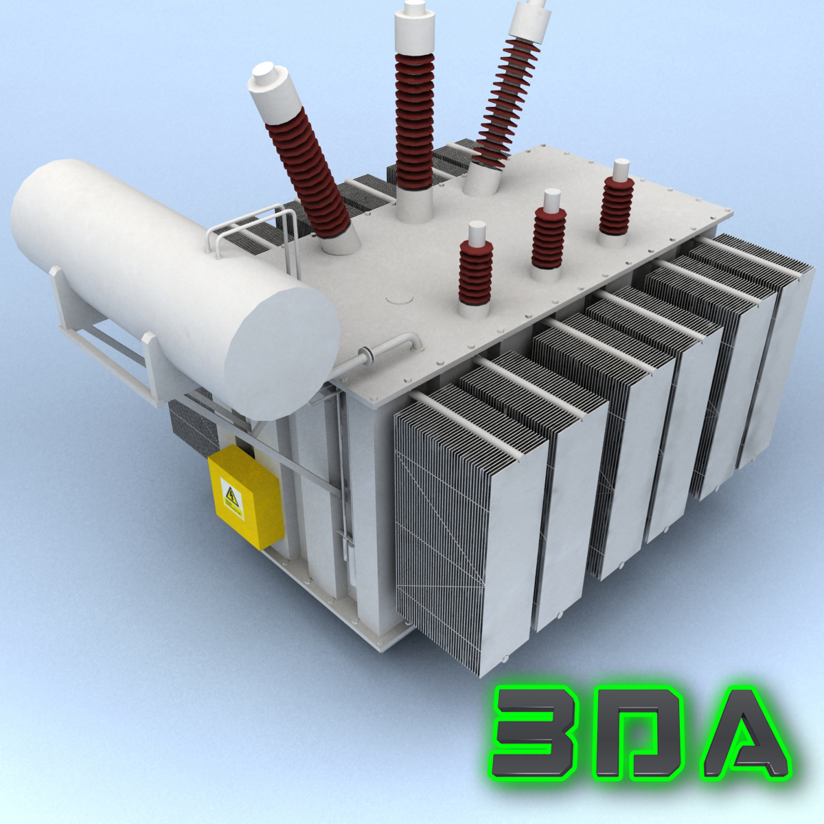 3d model of voltage electrical transformer