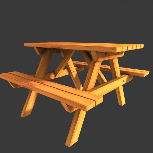 picnic table 3d model