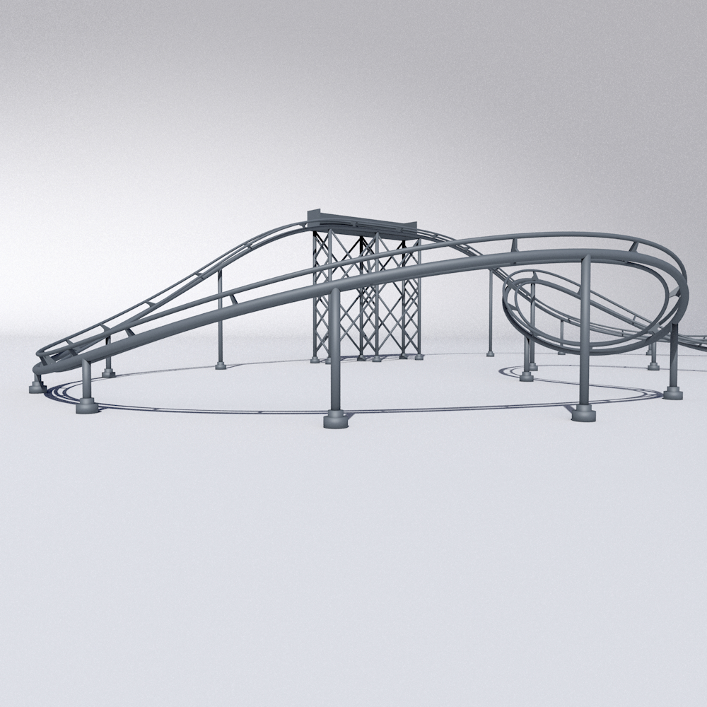 roller coaster 3d c4d
