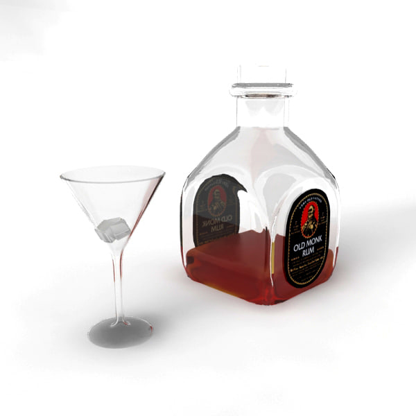 square rum bottle old max