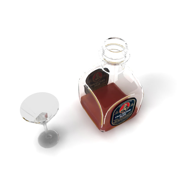 square rum bottle old max