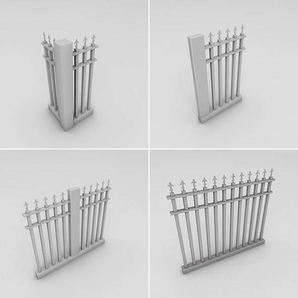 dxf metal spear fence