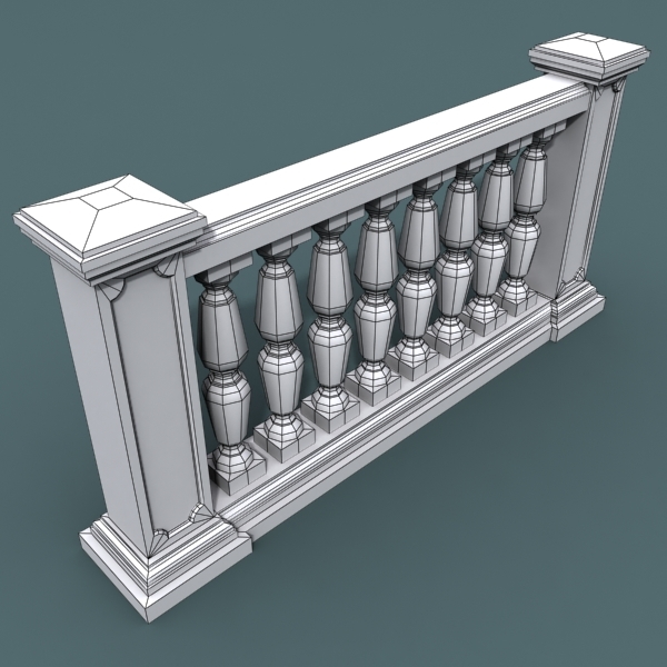 3d model of balustrade architectural