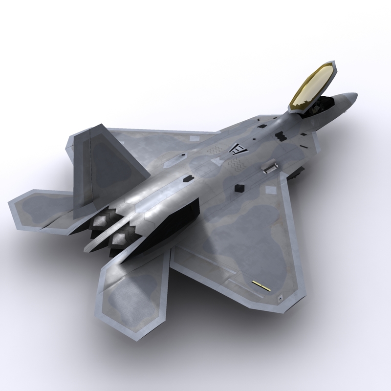 3d f-22 raptor fighter aircraft model