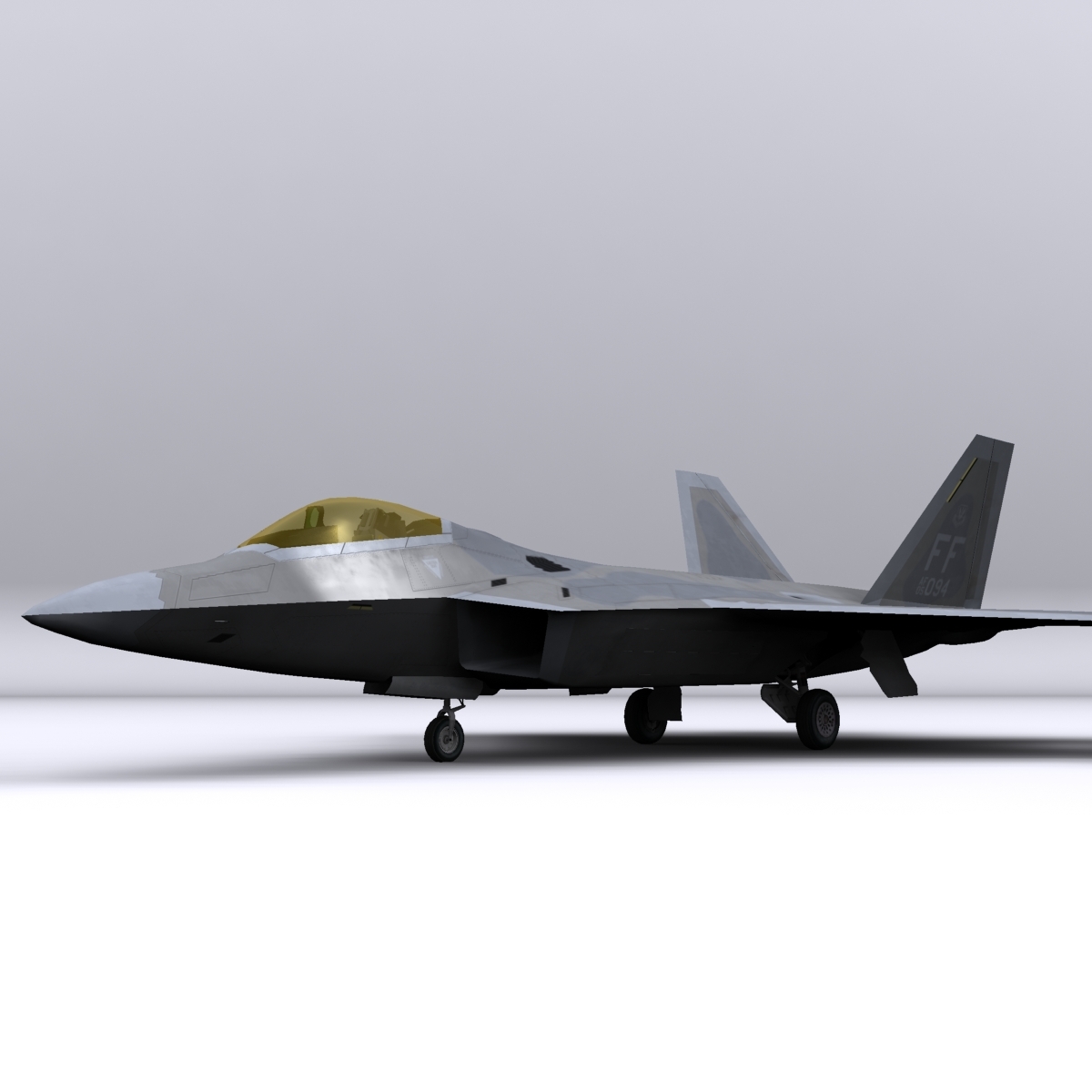 3d f-22 raptor fighter aircraft model