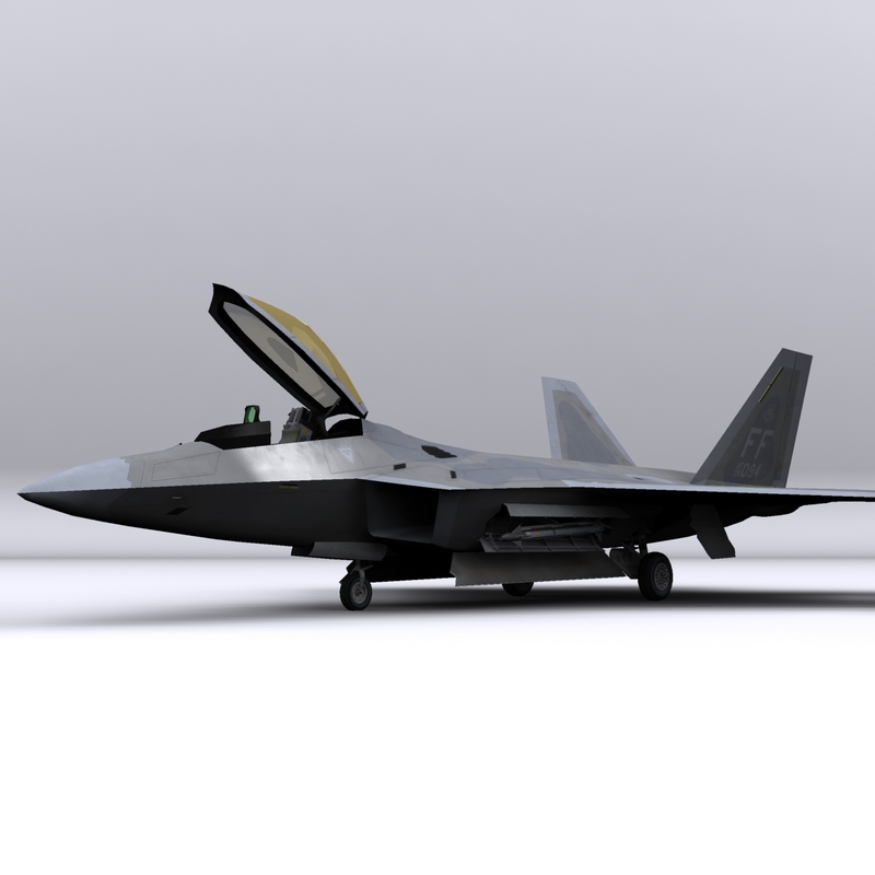 3d f-22 raptor fighter aircraft model