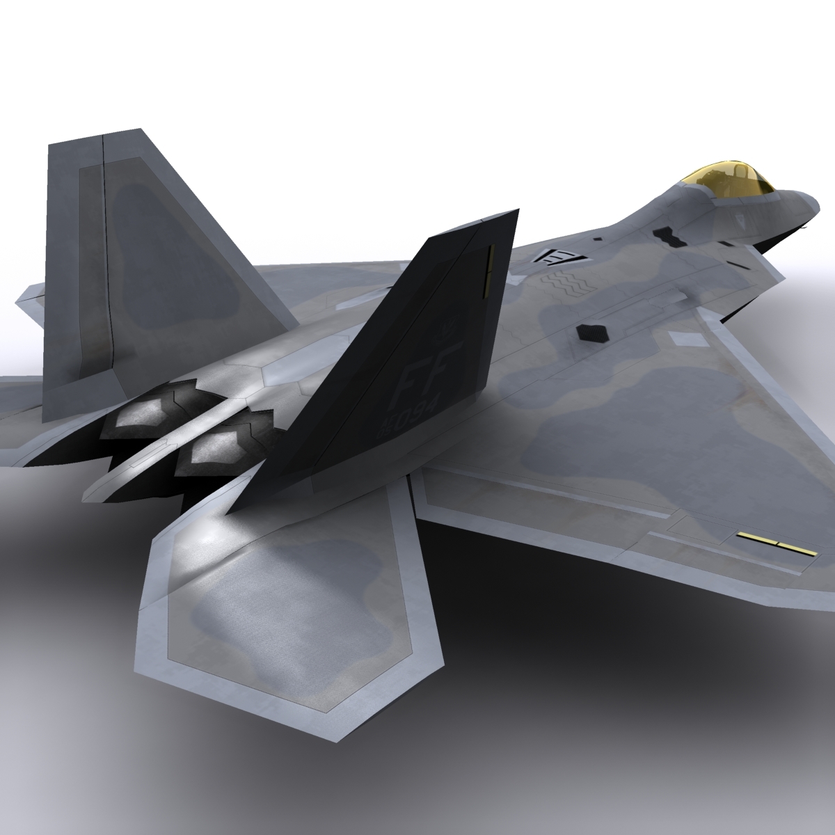 3d f-22 raptor fighter aircraft model