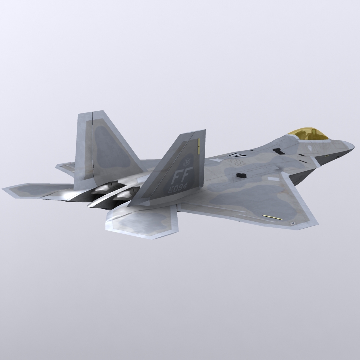 3d f-22 raptor fighter aircraft model