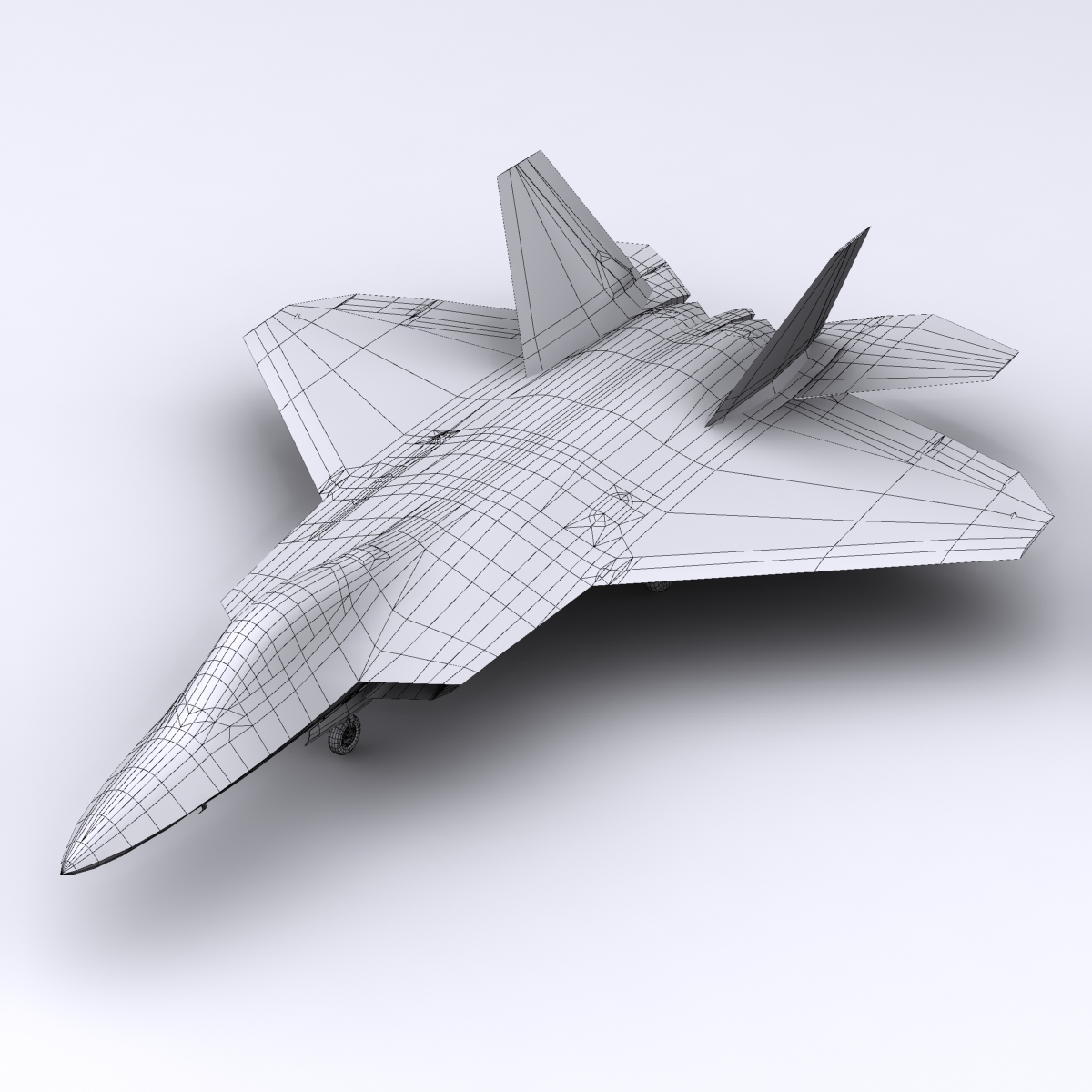 3d f-22 raptor fighter aircraft model