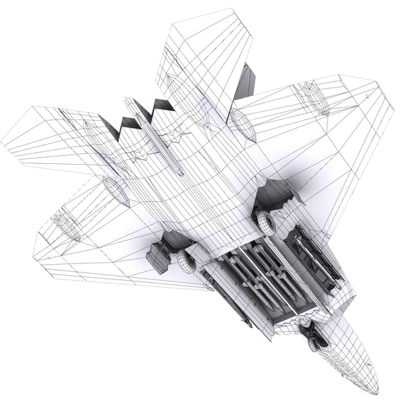 3d f-22 raptor fighter aircraft model