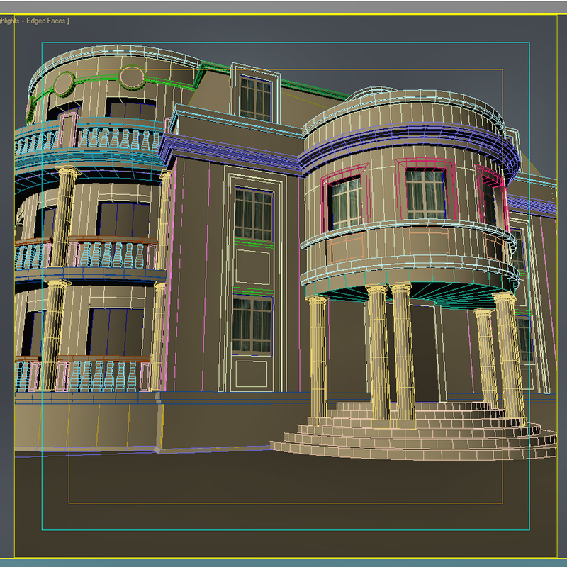 3d max house building villa