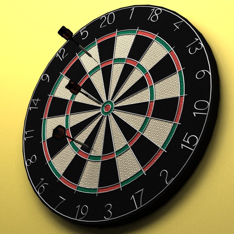 3d dartboard darts model