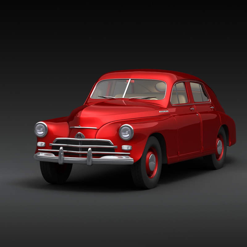 retro car pobeda m20 3d lwo