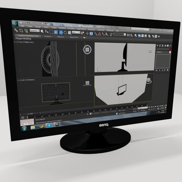 benq computer screen desktop 3d model