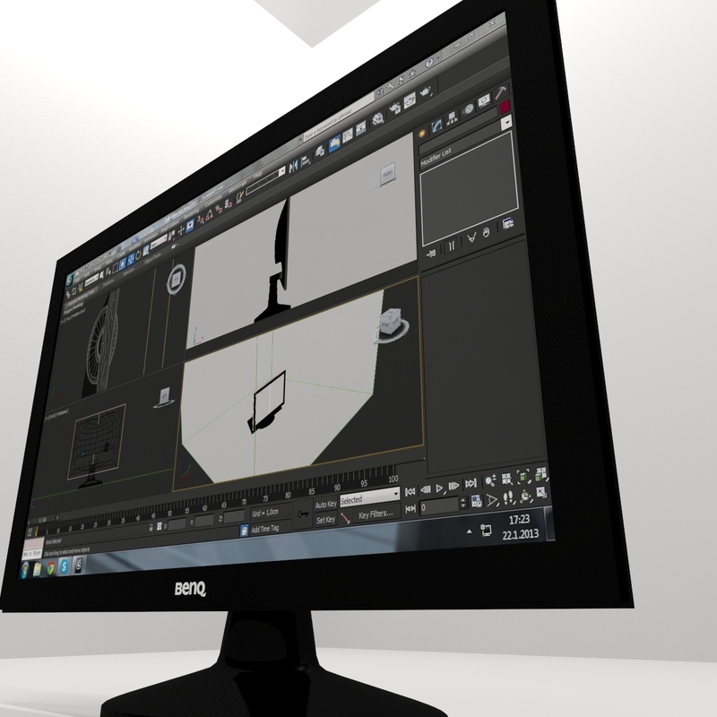 benq computer screen desktop 3d model