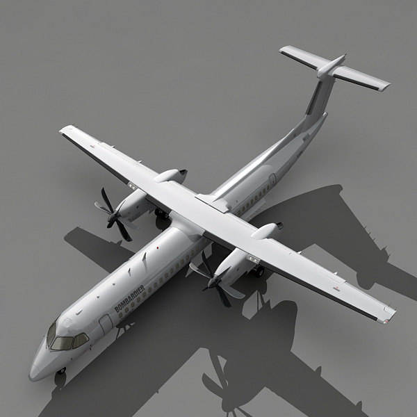 3d havilland bombardier q400 plane model