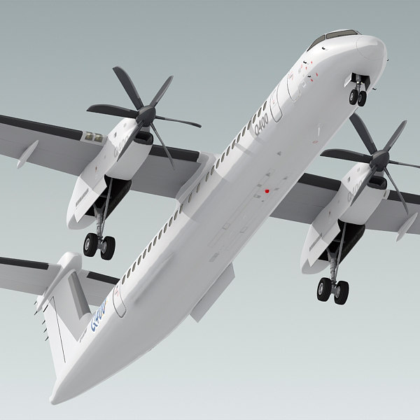 3d havilland bombardier q400 plane model