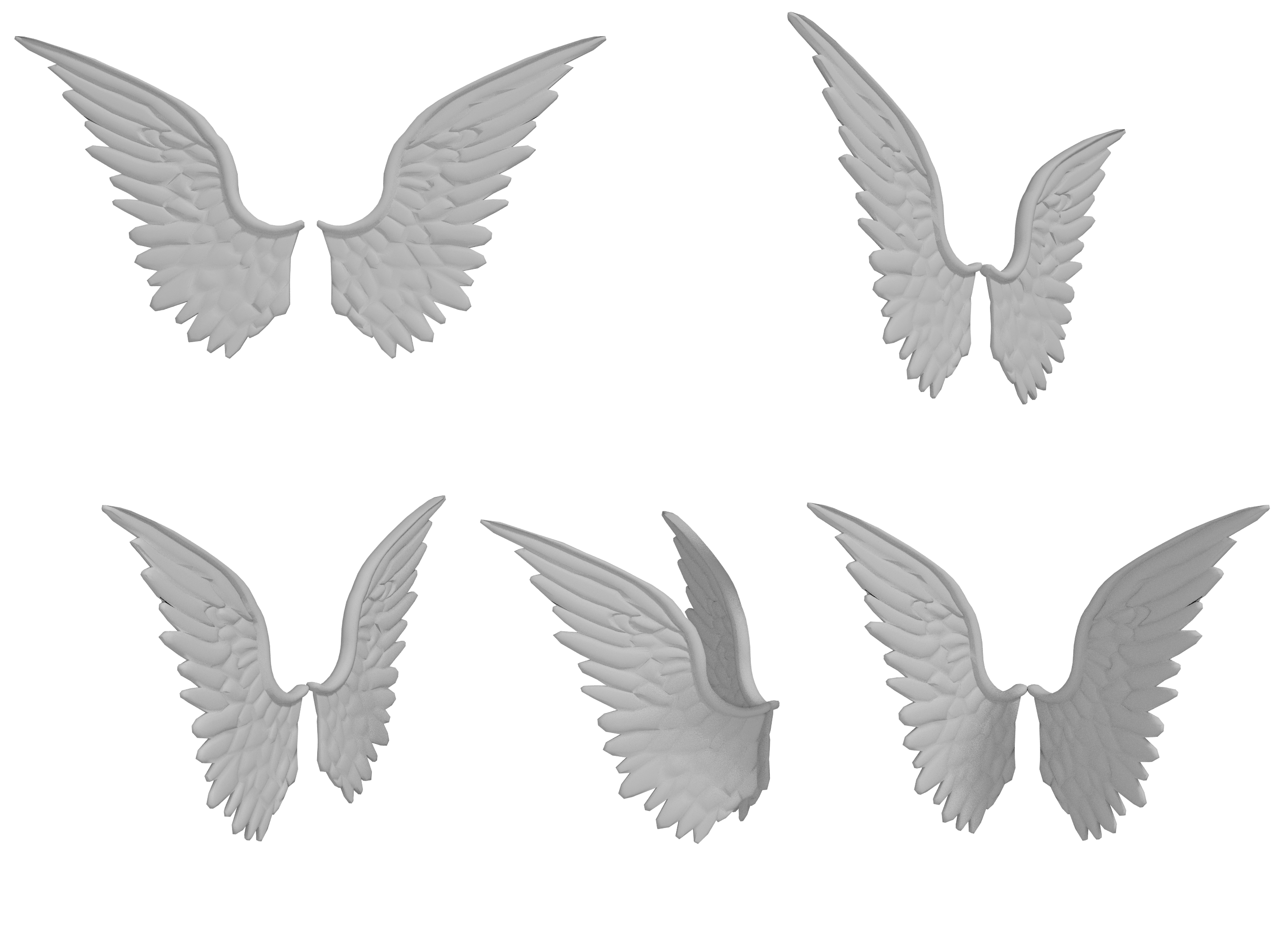 angel wings 3d obj