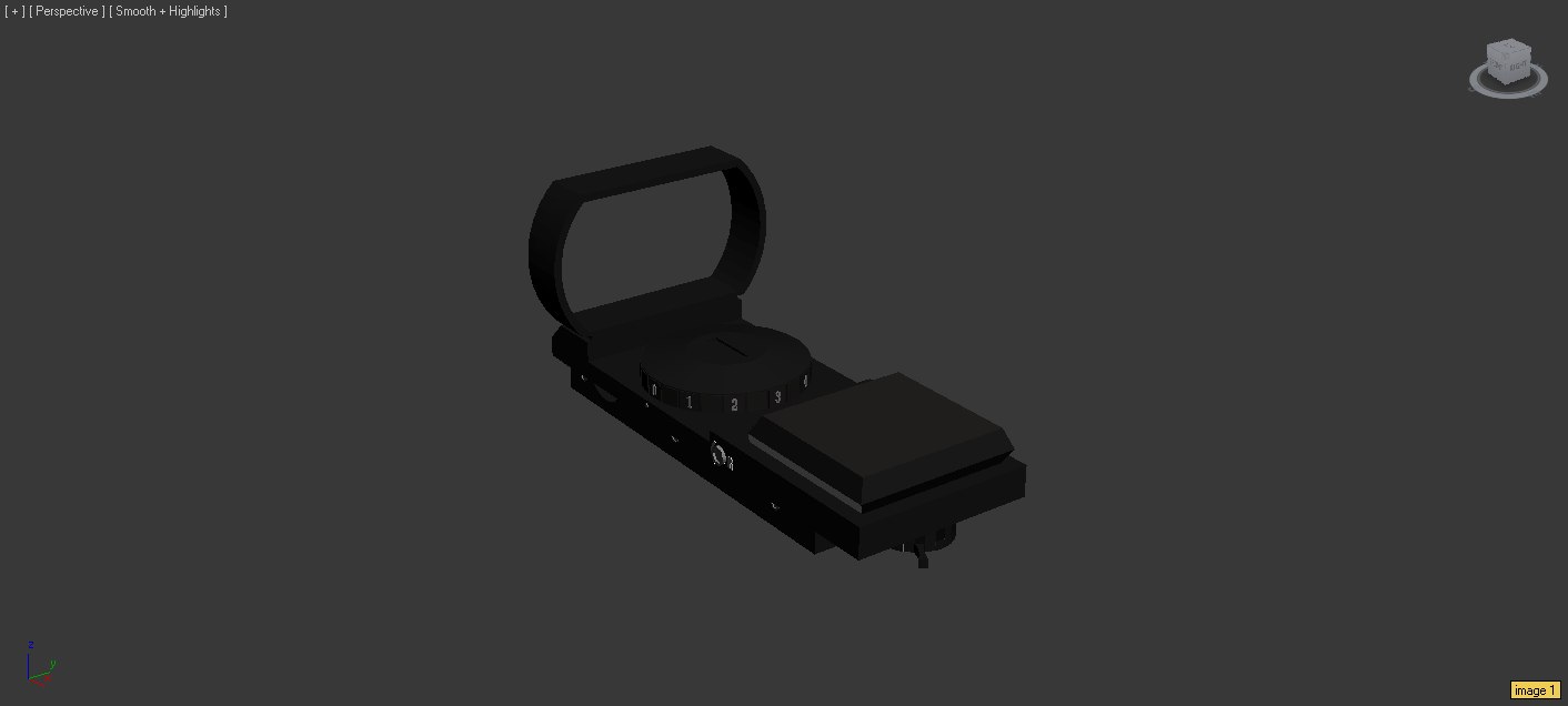 free 3ds model simple red dot sight