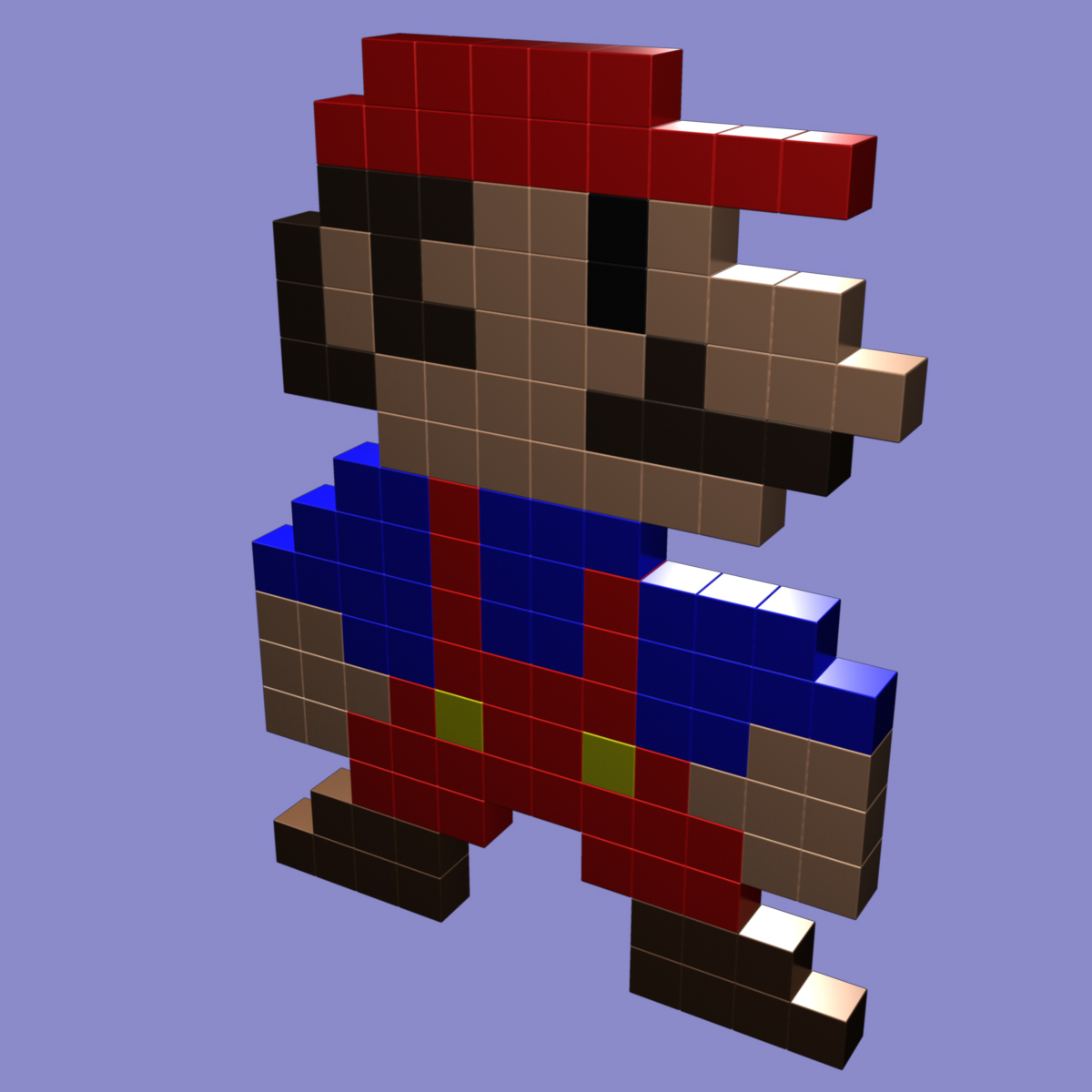 8 bit mario 3d obj