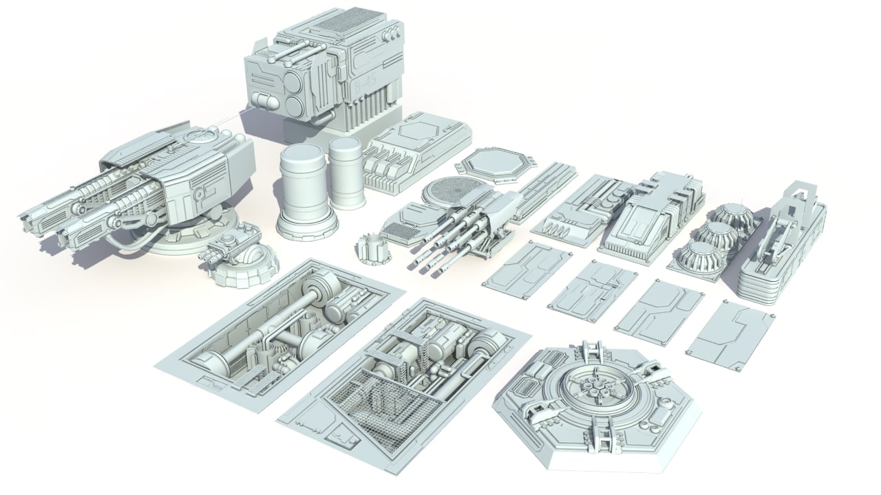 sci-fi details greeble scifi 3d max