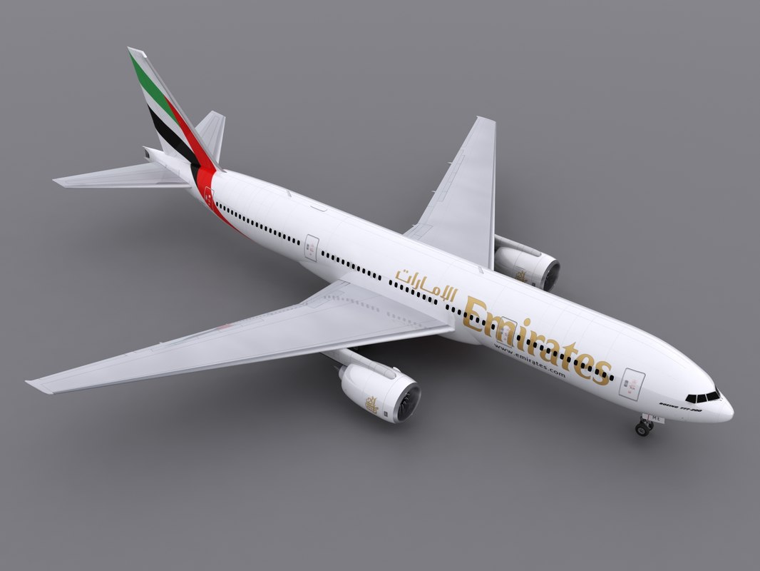 3d model aircraft emirates
