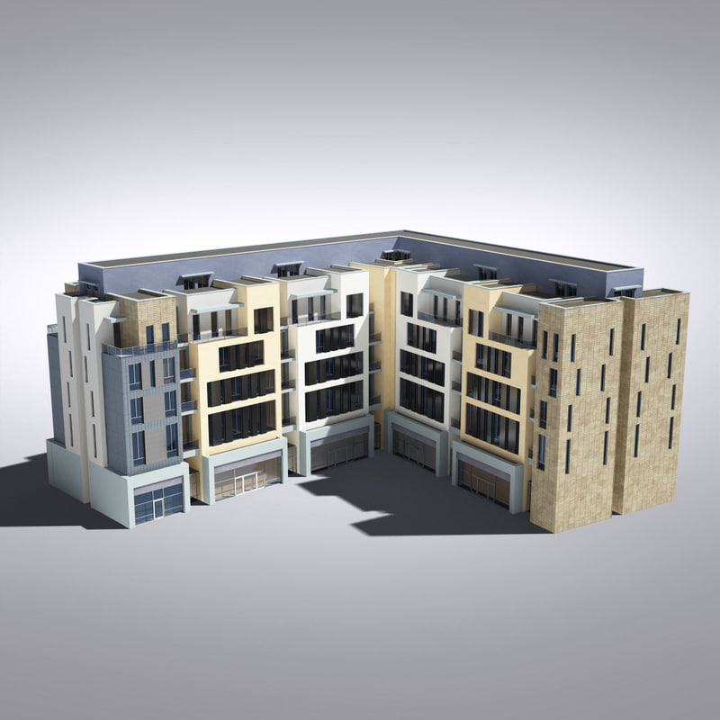 3d modern generic building