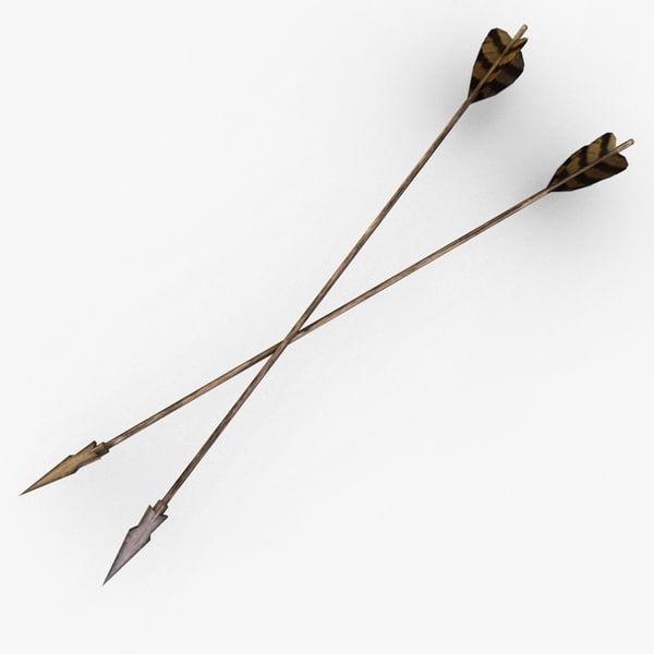 3d fantasy bow arrows model