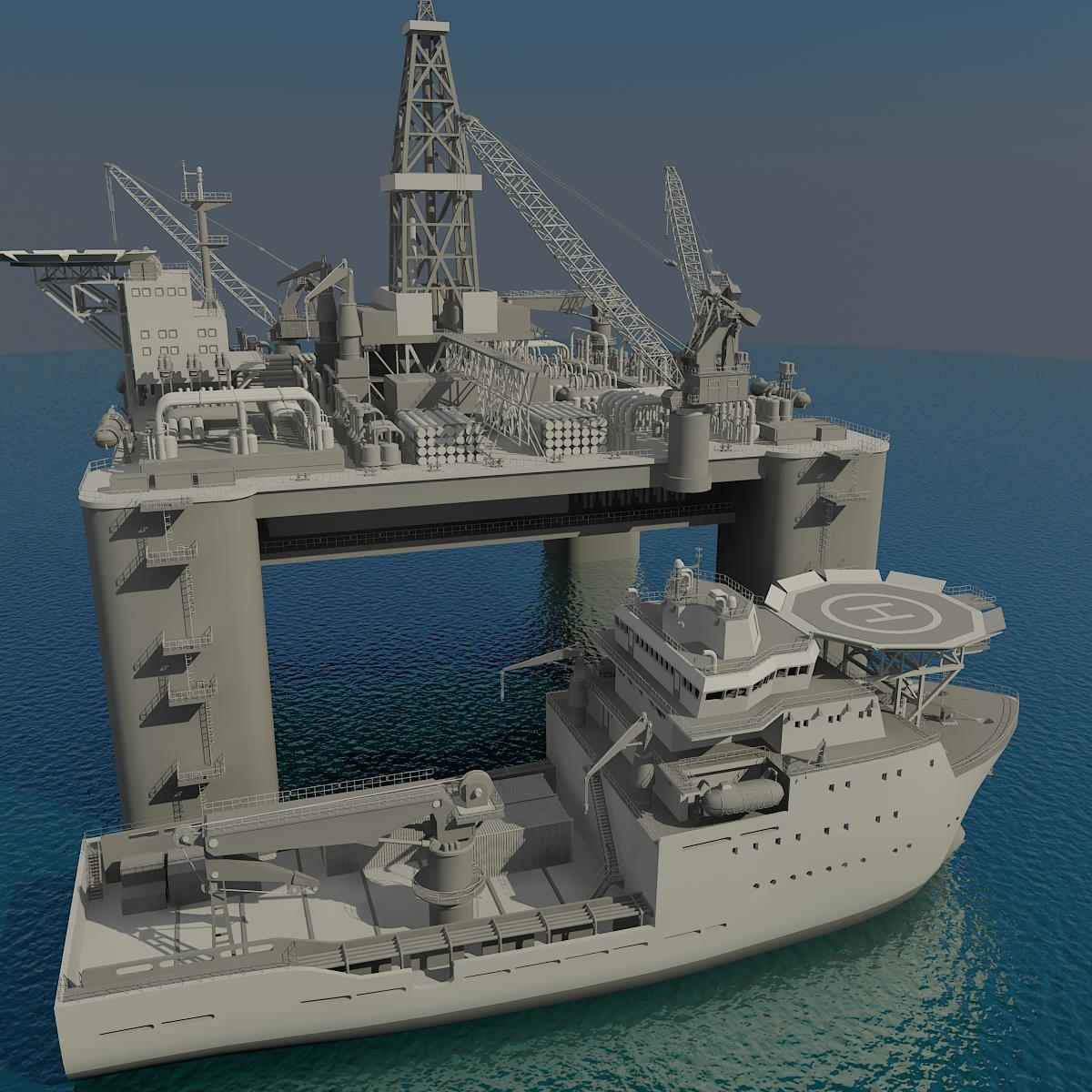 3d oil platform multipurpose sup model