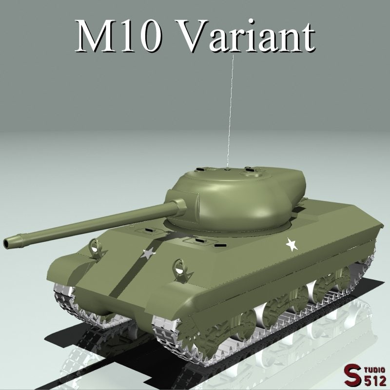3d wwii tank destroyer m10 model
