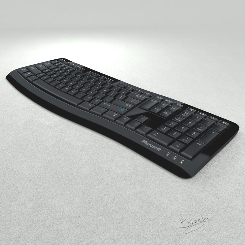 microsoft curve keyboard 3d obj
