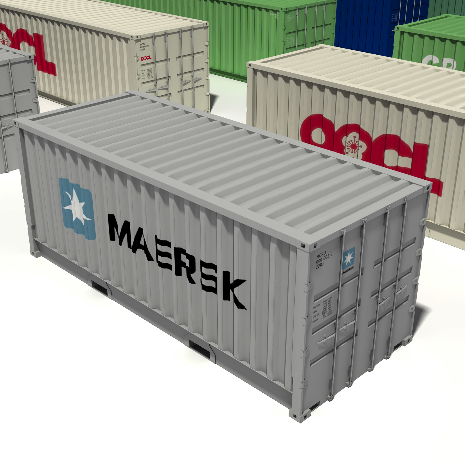 3d containers shipping model