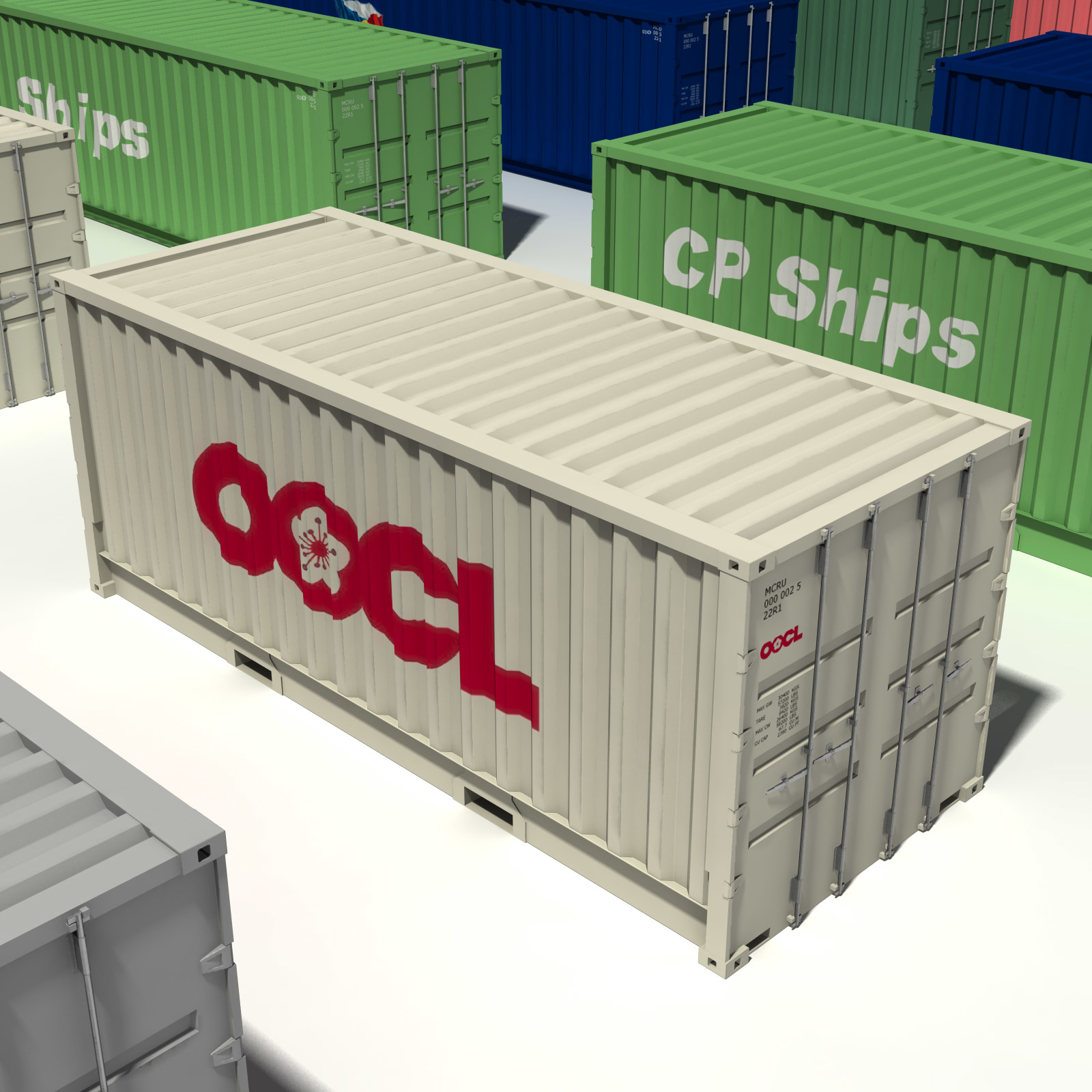 3d containers shipping model
