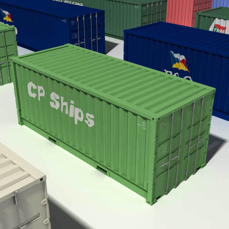 3d containers shipping model