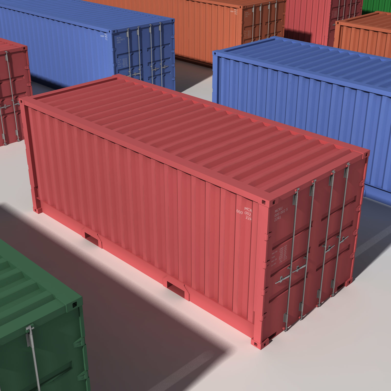 3d containers shipping model