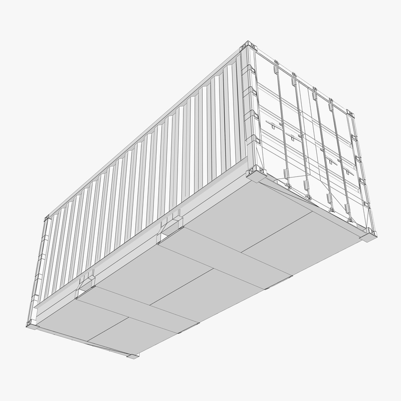 3d containers shipping model