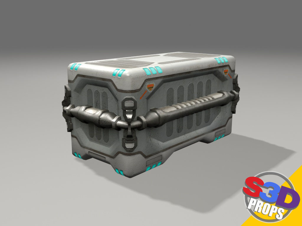 3d sci-fi big crate model