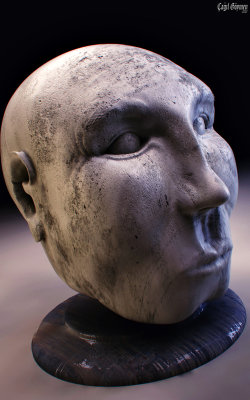 max head stone bust