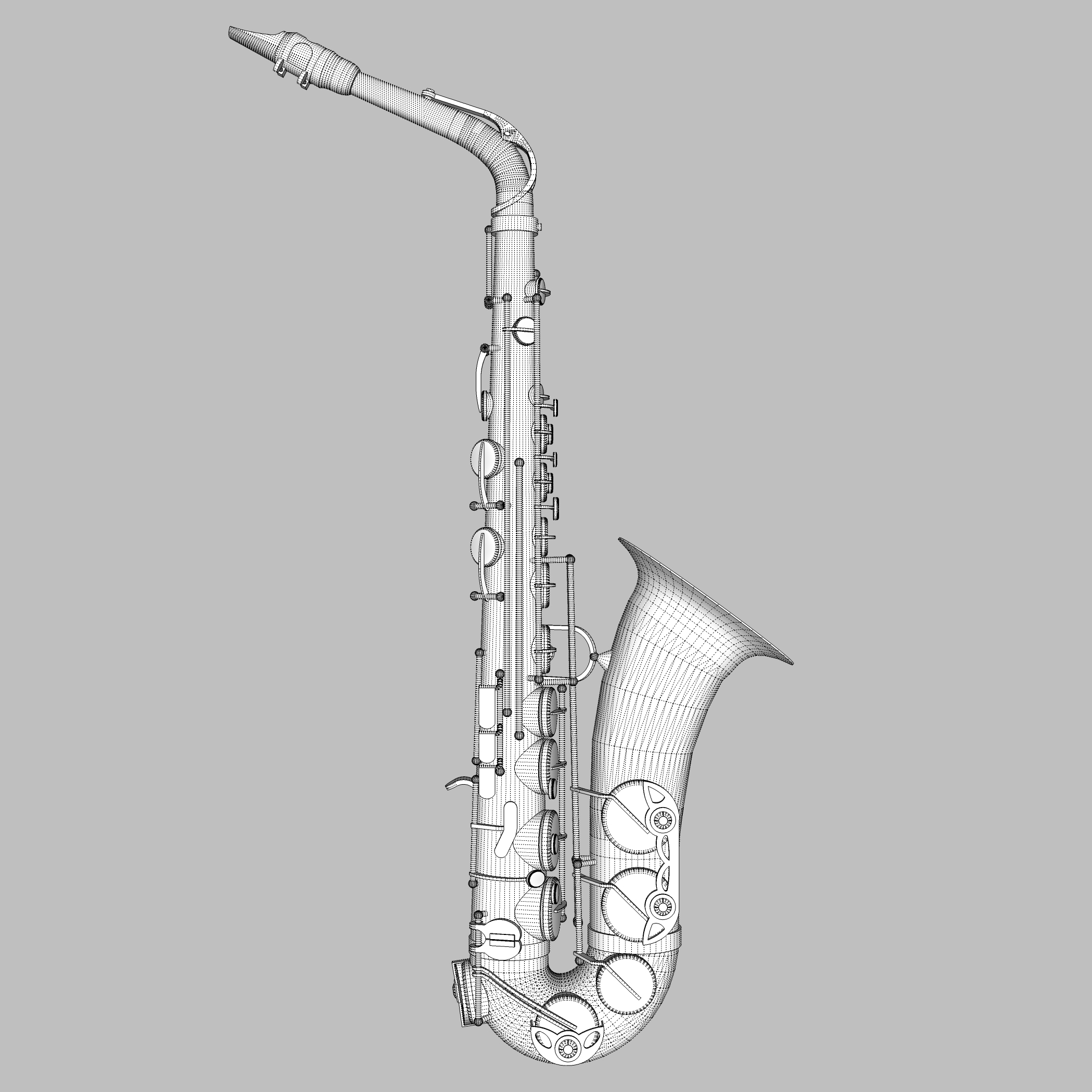 alto sax saxophone 3d max