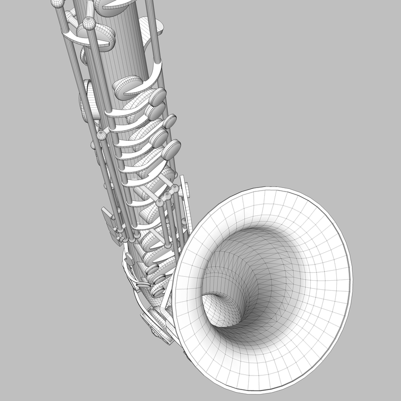 alto sax saxophone 3d max