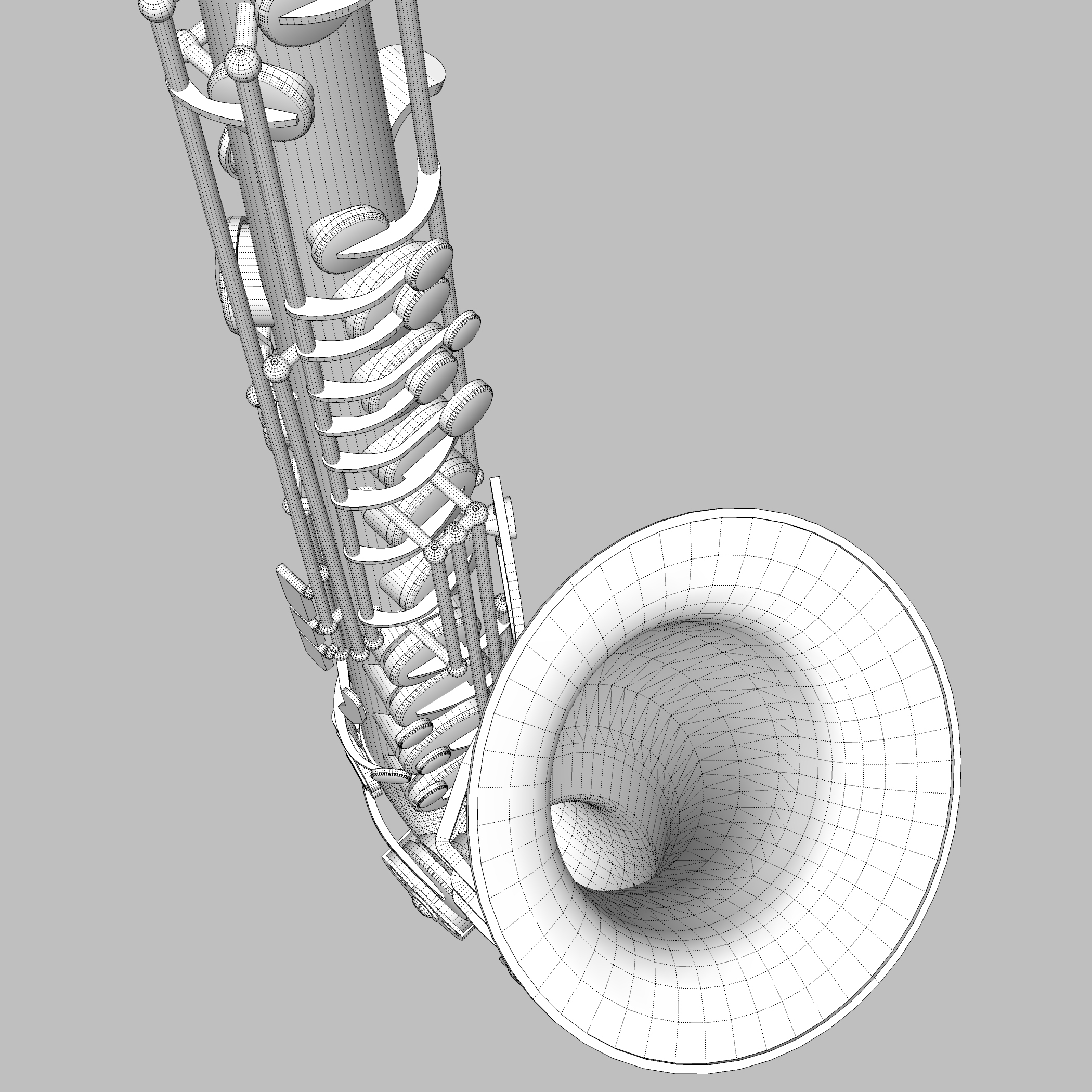 alto sax saxophone 3d max
