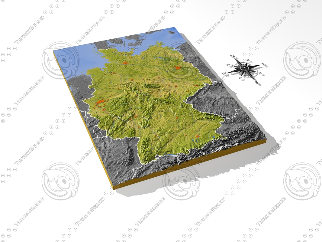 germany resolution relief maps 3d model